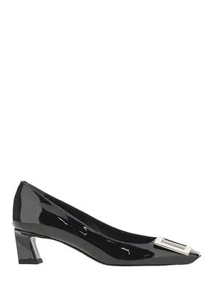 ROGER VIVIER Trompette Patent Leather Pumps With Buckle Detail - Black