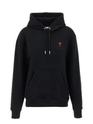 AMI Paris De Coeur Hoodie - Black