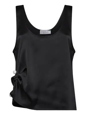 Giuseppe Di Morabito Black Satin Draped Top - Multicolor
