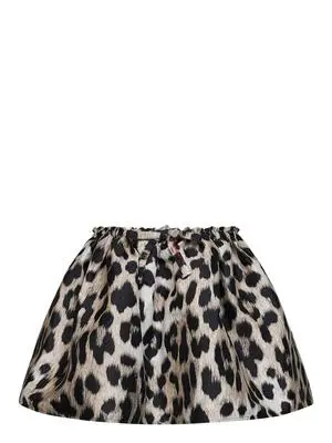 Givenchy GIVENCHY Beige Leopard Jacquard Flared Mini Skirt Multicolor