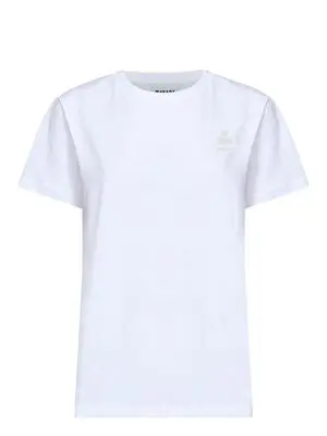 Isabel Marant Étoile White Cotton Jersey Logo T-shirt - Multicolor