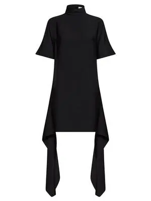 Alaïa Black Viscose Asymmetric T-shirt Mini Dress - Multicolor