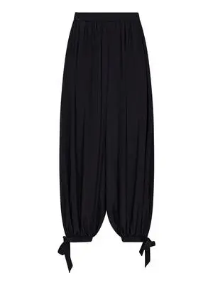 Chloé Black Silk Crêpe De Chine Fluid Harem Trousers - Multicolor
