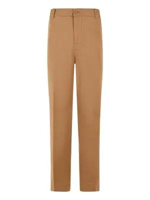 Moncler Stretch Cotton Tailored Trousers - Brown