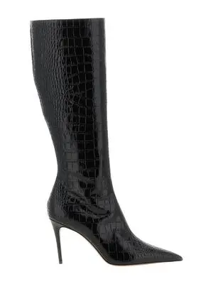 Paris Texas Vera Knee-high Stiletto Boots - Black