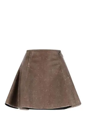 DIESEL® Erina Faux Leather Mini Skirt - Brown