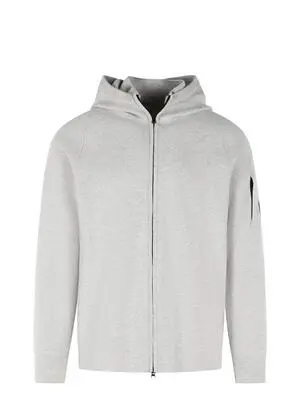 C.P. COMPANY Wool Blend Zip-up Hooded Sweater - Gray