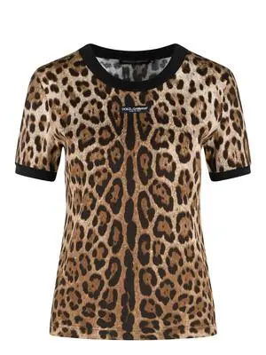 DOLCE & GABBANA DOLCE & GABBANA Leopard Print Cotton T-Shirt