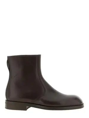 LEMAIRE Zip Ankle Boots - Brown