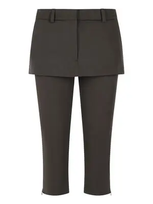 Acne Studios Layered Trousers With Skirt Overlay - Brown