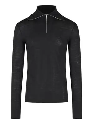 JIL SANDER Virgin Wool Blend T-shirt - Black