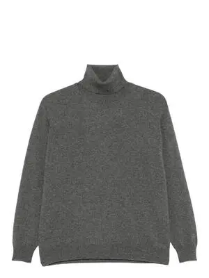Brunello Cucinelli Cashmere Turtleneck Sweater With Monili Detail - Gray