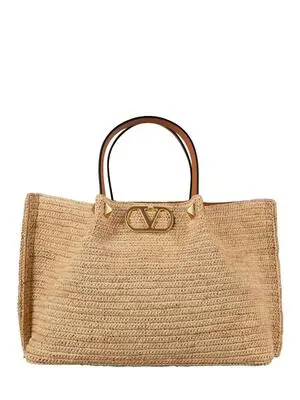 VALENTINO VALENTINO GARAVANI Medium Raffia Handbag With Pouch