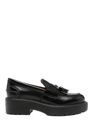 Miu Miu Calf Leather Chunky Loafers - Black