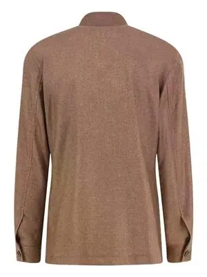 Tagliatore Mandarin-collar Button-up Jacket - Brown