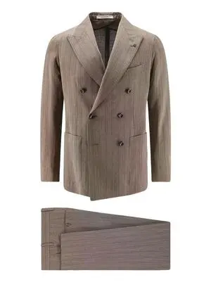 Tagliatore Double-breasted Pinstripe Suit - Brown
