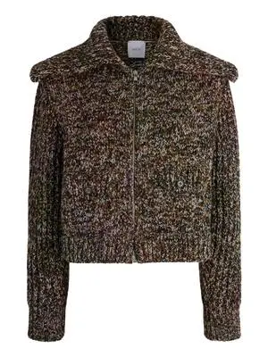 PATOU Ribbed-knit Zipped Jacket - Brown