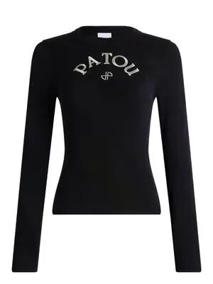 PATOU Long-sleeve Logo T-shirt - Black