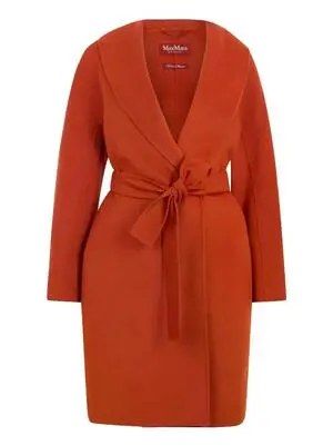 Max Mara Max Mara Belted Shawl-Collar Coat Orange