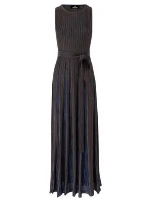MISSONI Missoni Long Viscose Lamé Striped Maxi Dress With Belt