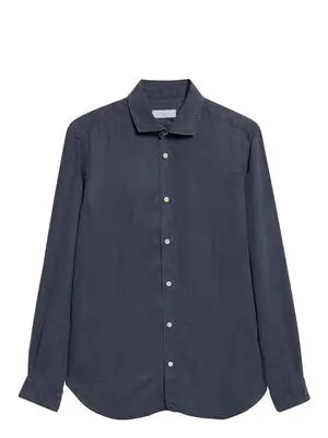 Boglioli Spread Collar Long Sleeve Button Shirt - Navy