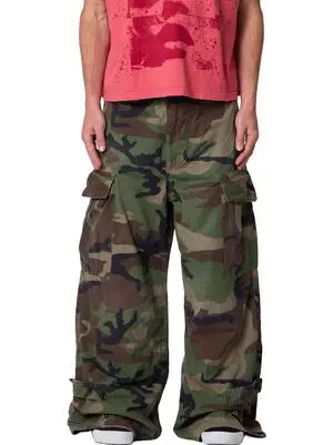 Mnml Camouflage Wide Leg Cargo Pants - Camo