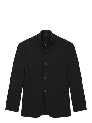 Giorgio Armani Stand Collar Button-front Jacket - Black
