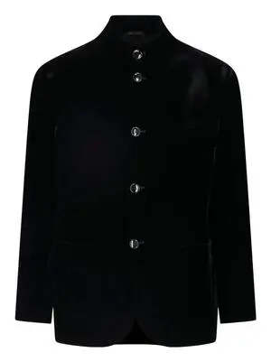 Giorgio Armani Stand Collar Button-front Jacket - Black