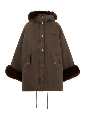 PINKO PINKO Hooded Jacket With Faux Fur Sleeves