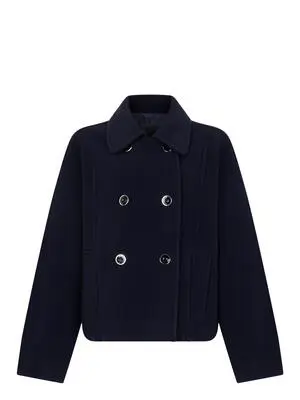 PINKO PINKO Double-Breasted Cropped Wool Blend Winter Jacket
