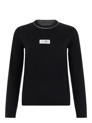 MAISON MARGIELA Crew Neck Long Sleeve Sweater - Black