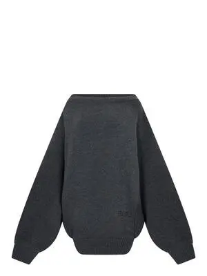 MAISON MARGIELA MM6 Maison Margiela Oversized Wool Blend Sweater With Wide Collar