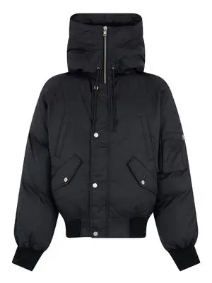 MAISON MARGIELA Padded Hooded Zip-up Jacket With Oversized Sleeves - Black