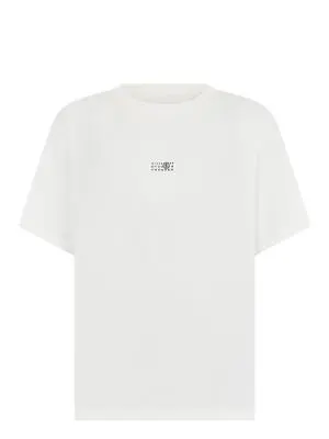 MAISON MARGIELA Short-sleeve Cotton T-shirt With Minimal Front Logo - White