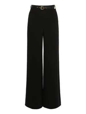 Max Mara High-waisted Wide-leg Trousers With Zip Fly - Nero