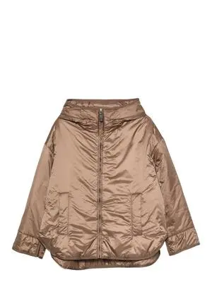 Max Mara Waterproof Cameluxe-padded Jacket With Two-way Zip - Beige