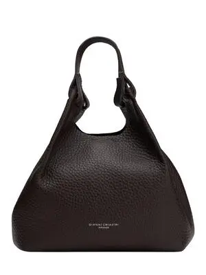 GIANNI CHIARINI Half-moon Calfskin Hobo Handbag - Brown