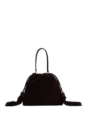 Etro Leather Handbag With Tassels And Wide Silhouette - Brown