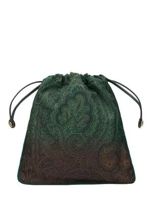 Etro Bosa Paisley Mini Handbag Pouch With Adjustable Handles - Green