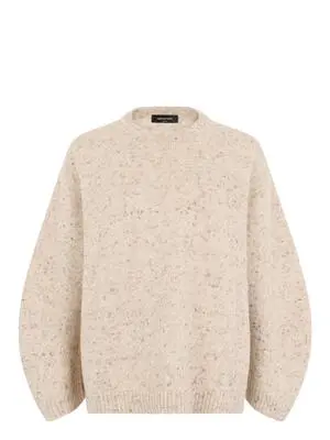 Fabiana Filippi Textured Crew Neck Long Sleeve Sweater - Beige