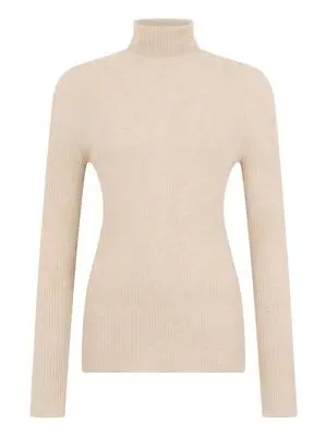 FABIANA FILIPPI FABIANA FILIPPI Cashmere & Silk Blend Ribbed Turtleneck Sweater