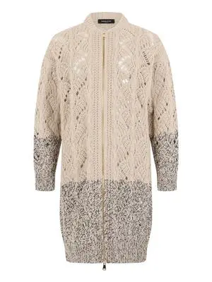 FABIANA FILIPPI Fabiana Filippi Long Zip Cardigan With High Collar In Wool Blend