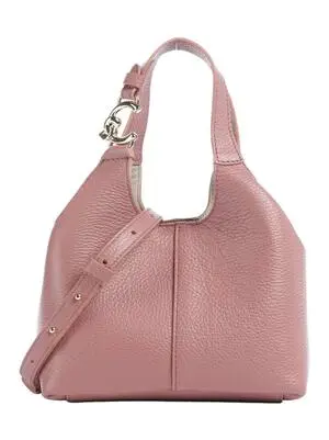 COCCINELLE Bovine Leather Mini Crossbody Bag With Ribbon Accent - Winter Rose