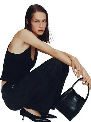 Anthropologie Hollace Waxed Tote - Black