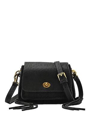 Anthropologie Porter Leather Crossbody Bag Black