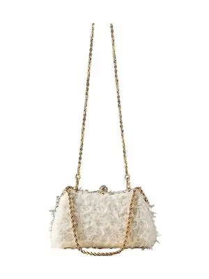 URBAN EXPRESSIONS Maxi Textured Evening Bag - Ivory