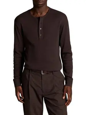Vince Ribbed Cotton Henley - Arabica