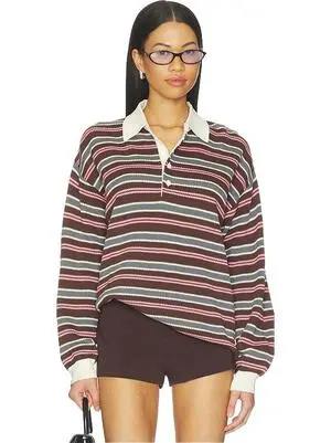 The Upside Wonder Knit Polo Top - Stripe