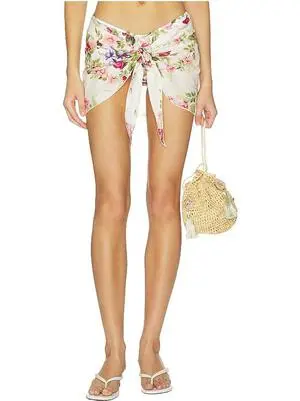 MONTCE Floral Print Tie Front Sarong Skirt - Bouquet