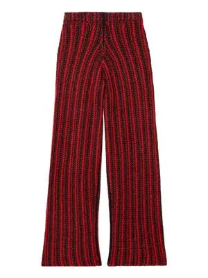THE ELDER STATESMAN Striped Loose-fit Trousers - Red